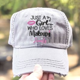 Personalized Just A Girl Who Love Makeup Baseball Hat | PersonalLucky.com