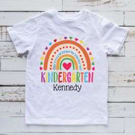 Personalized Rainbow Kindergarten Shirt First Day of School Shirt ...