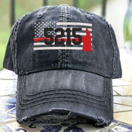 Red Line Axe Firefighter Flag Baseball Cap With Custom number ...