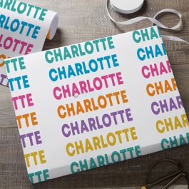 Vibrant Name Personalized Wrapping Paper Custom Wrapping Paper ...